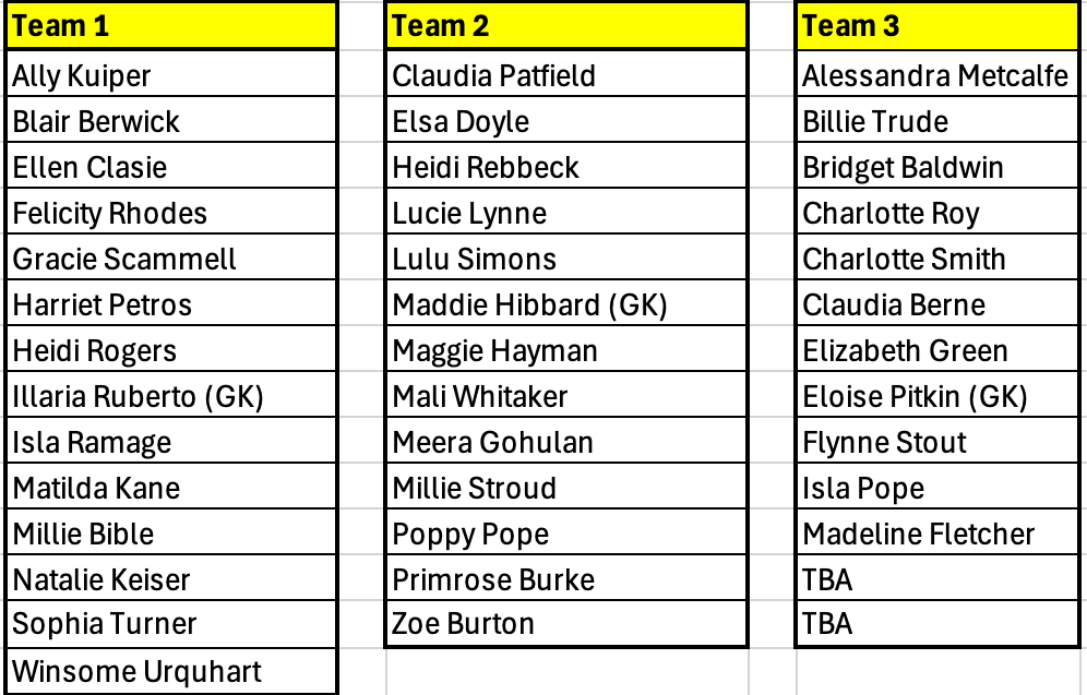 2026 U14 Girls Announced – NSB